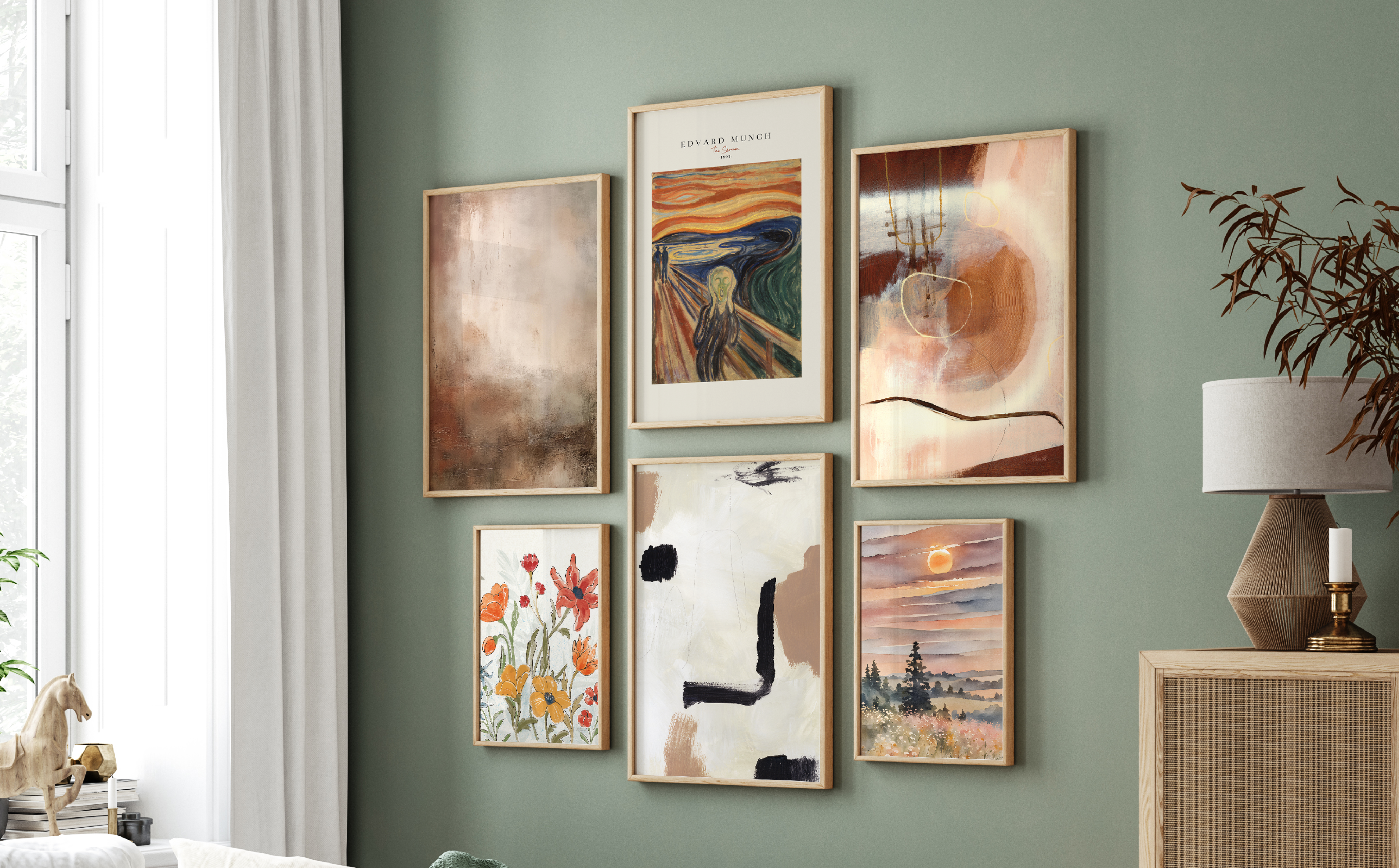 Create a Cozy Gallery Wall with Wooden Picture Frames – Frametolia.