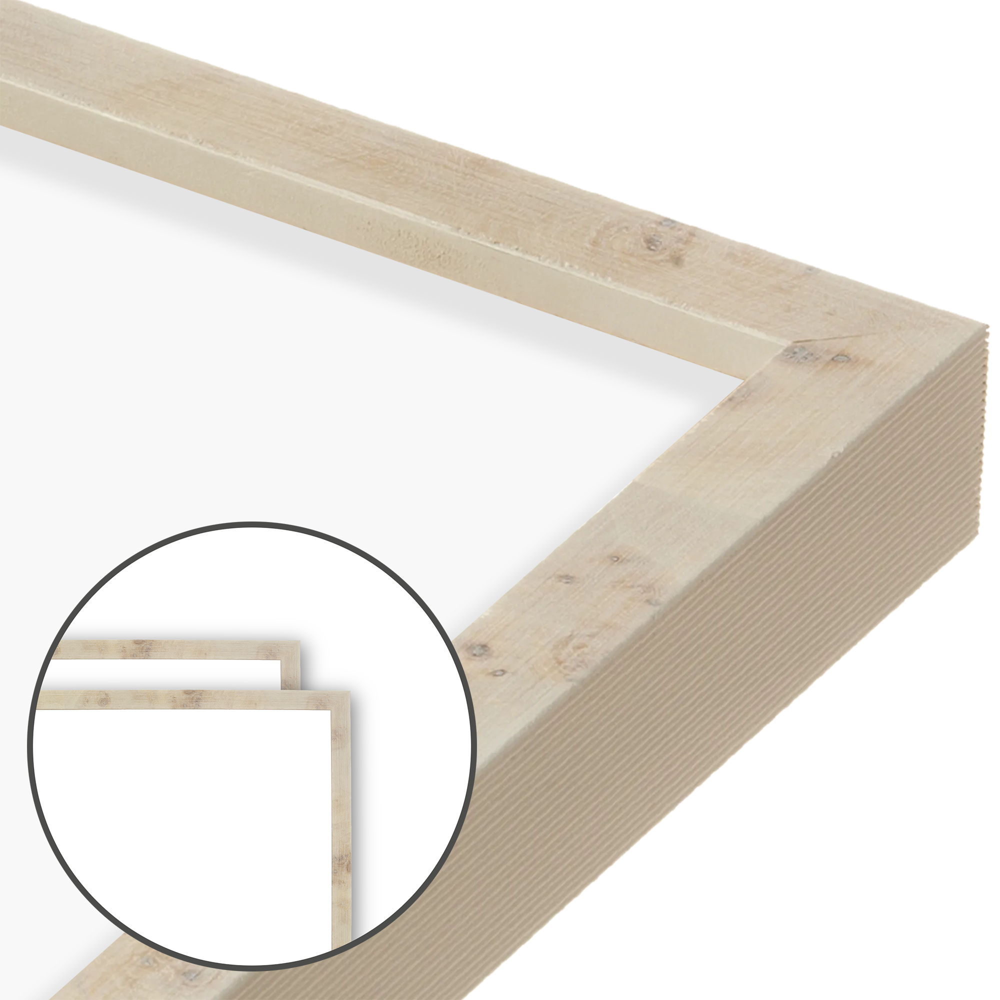 White Burlwood Narrow Width Wall Frame, Set of 2 – Frametolia.