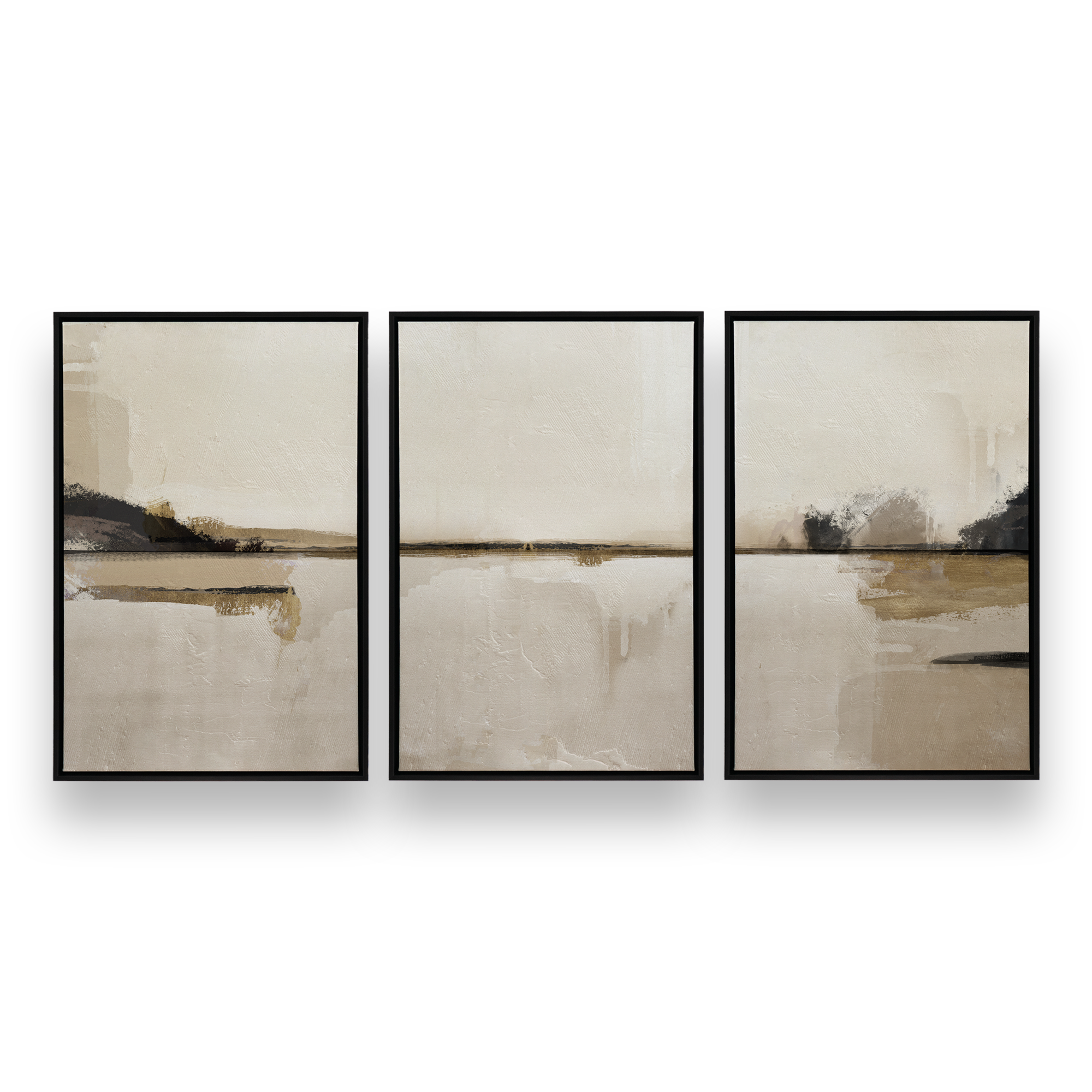 Modern Neutral Abstract Gallery Wall Art On Canvas, Set of 3 – Frametolia.