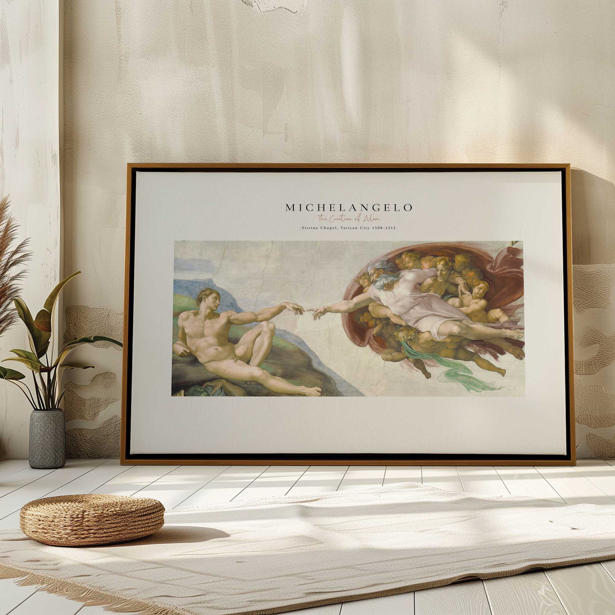 The Creation of Adam by Michelangelo v2 Print on Canvas – Frametolia.