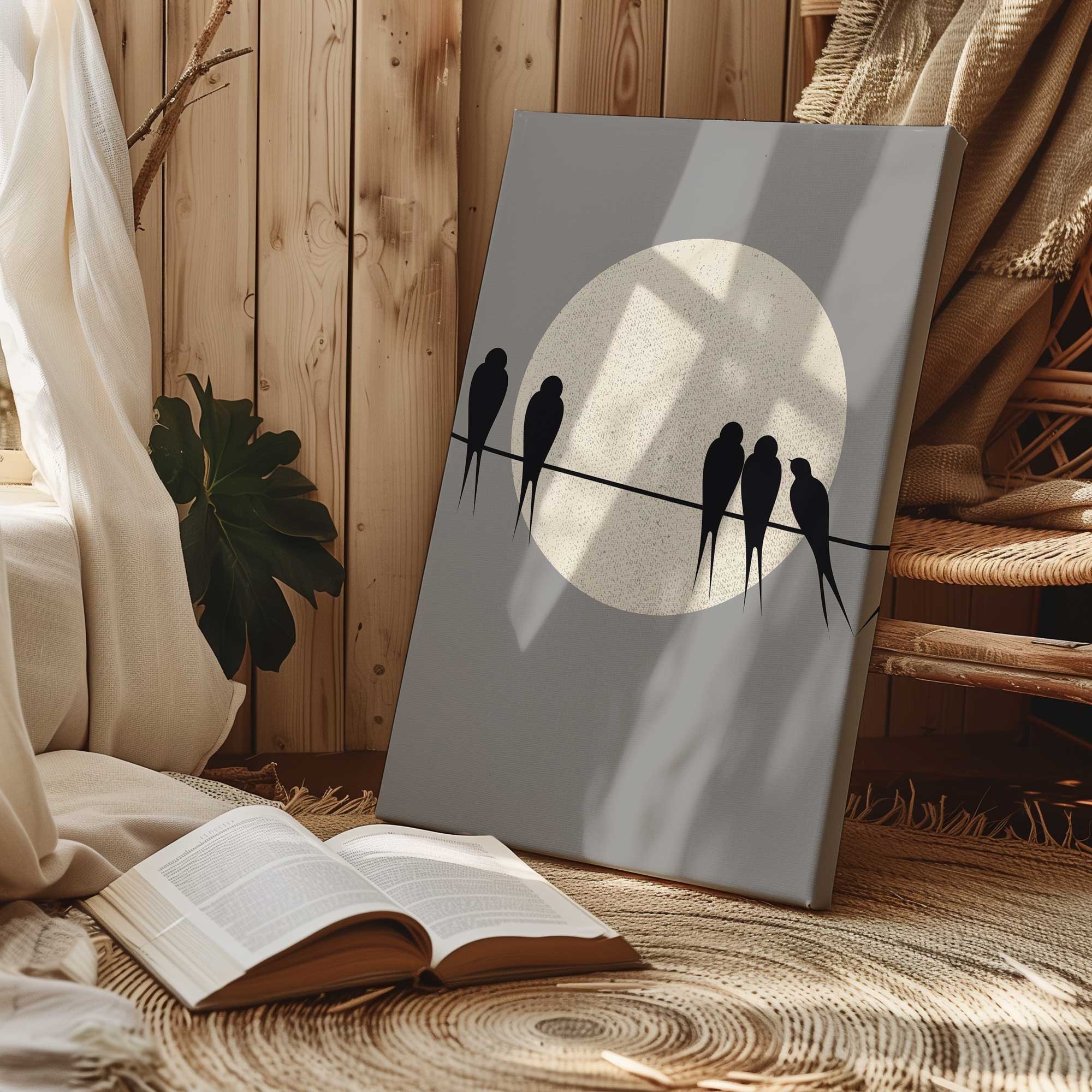 Moonlit Perch Print on Canvas – Frametolia.