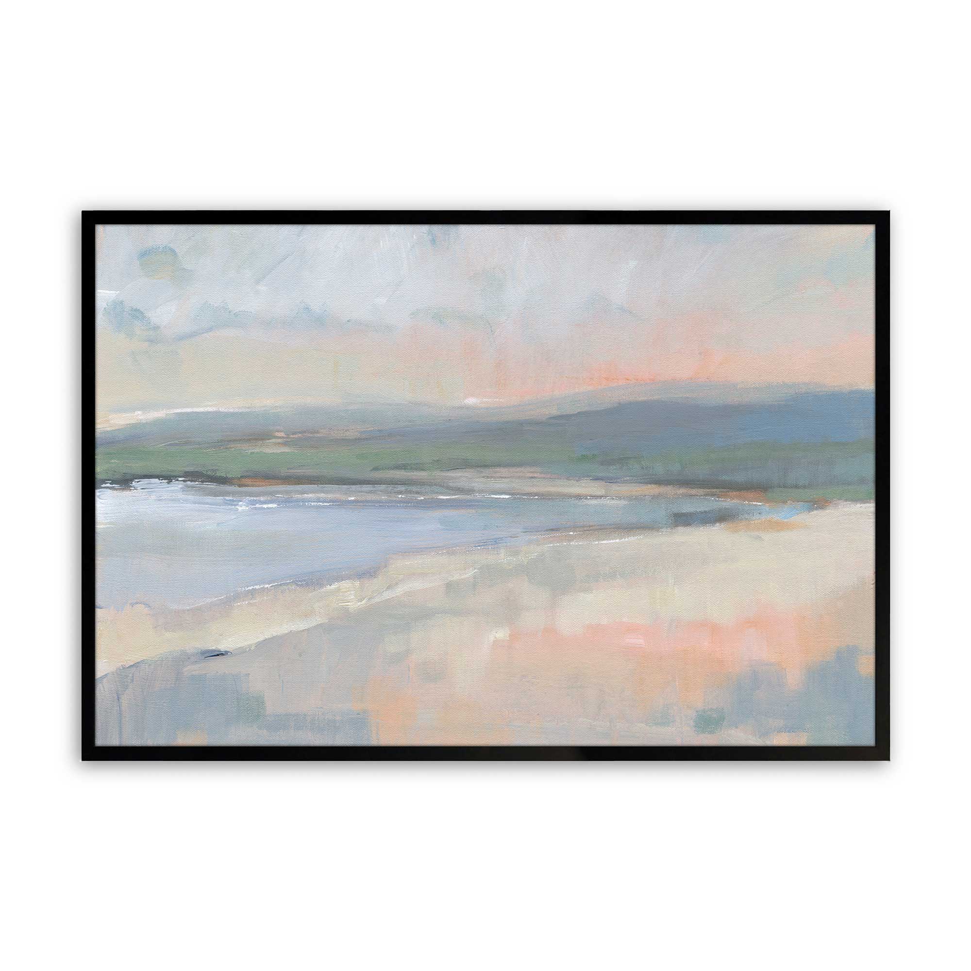 Hazy Beach at Dawn I Print – Frametolia.