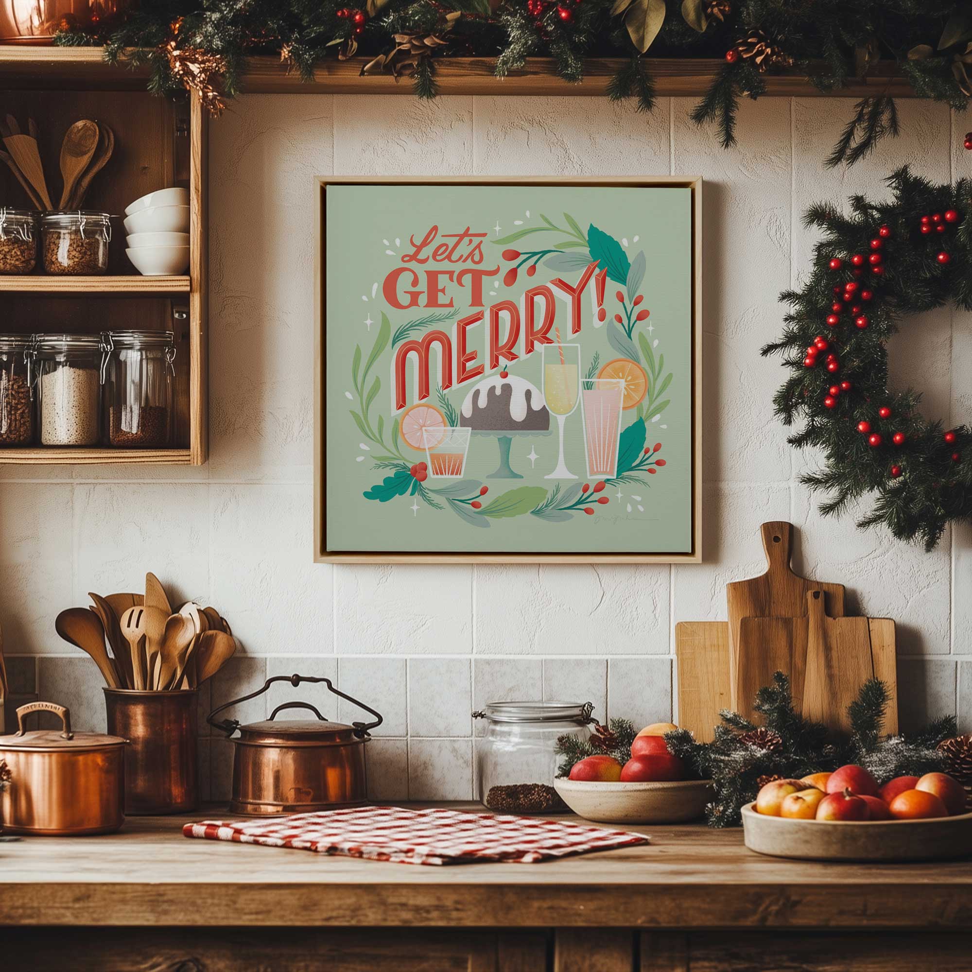 Let's Get Merry Print on Canvas – Frametolia.