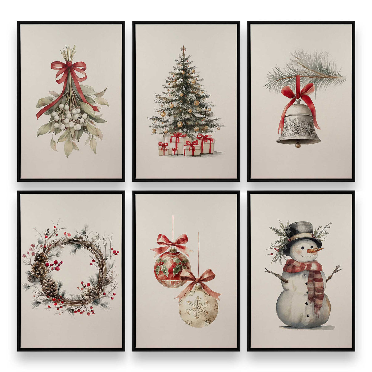 Yuletide Treasures, Set of 6 Prints on Canvas – Frametolia.