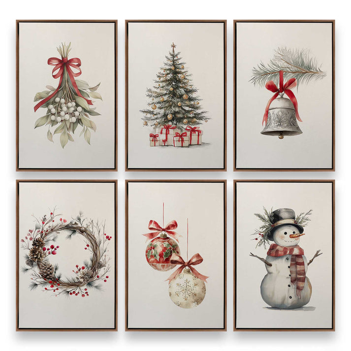 Yuletide Treasures, Set of 6 Prints on Canvas – Frametolia.