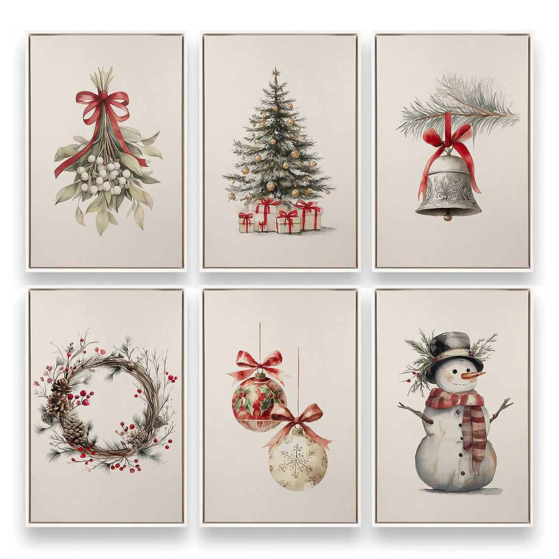 Yuletide Treasures, Set of 6 Prints on Canvas – Frametolia.