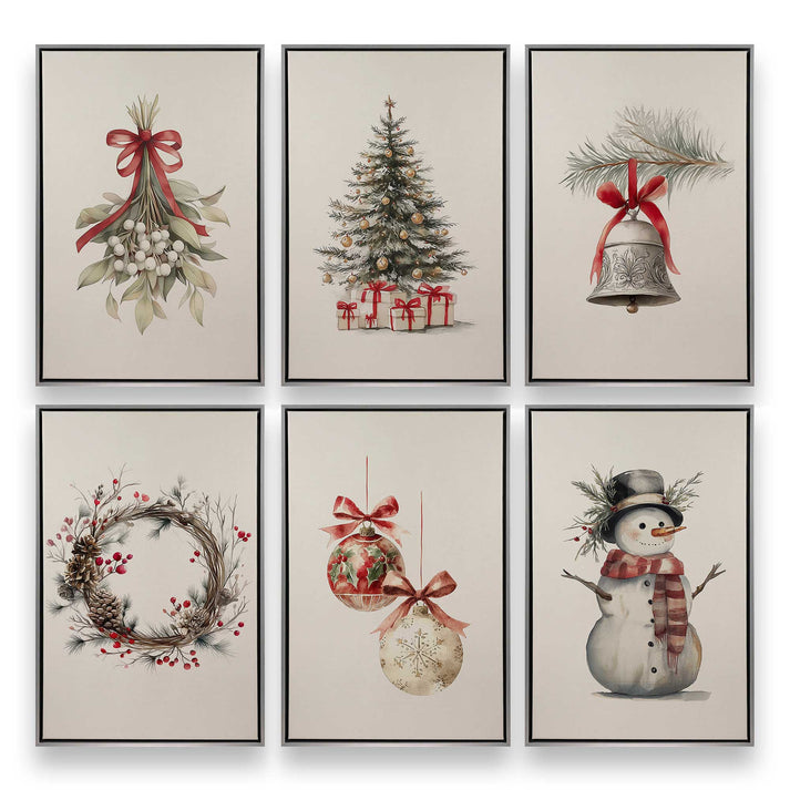 Yuletide Treasures, Set of 6 Prints on Canvas – Frametolia.