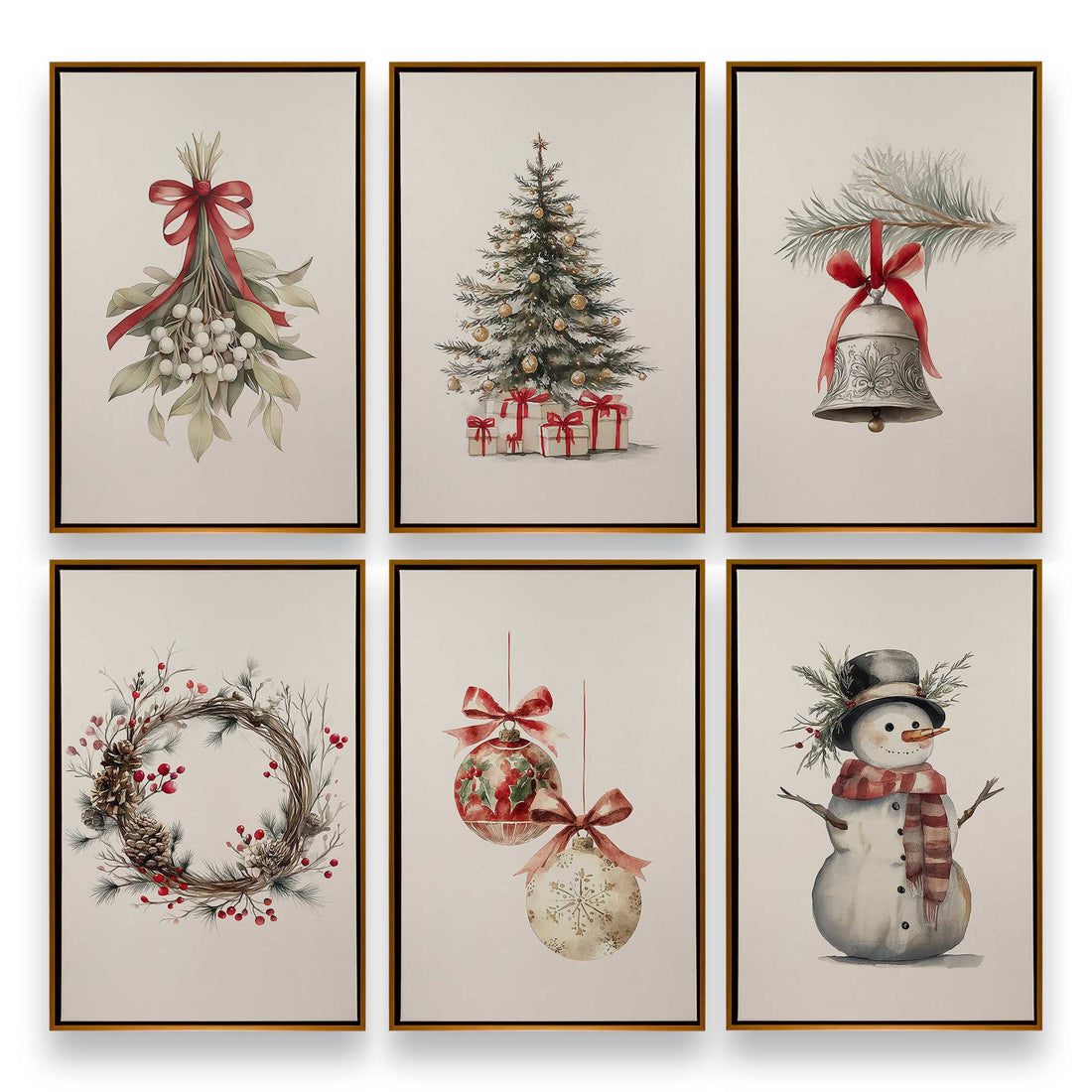 Yuletide Treasures, Set of 6 Prints on Canvas – Frametolia.