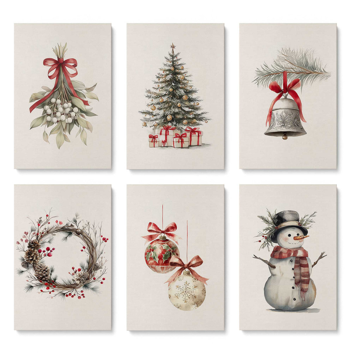 Yuletide Treasures, Set of 6 Prints on Canvas – Frametolia.