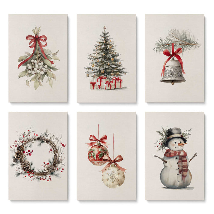 Yuletide Treasures, Set of 6 Prints on Canvas – Frametolia.